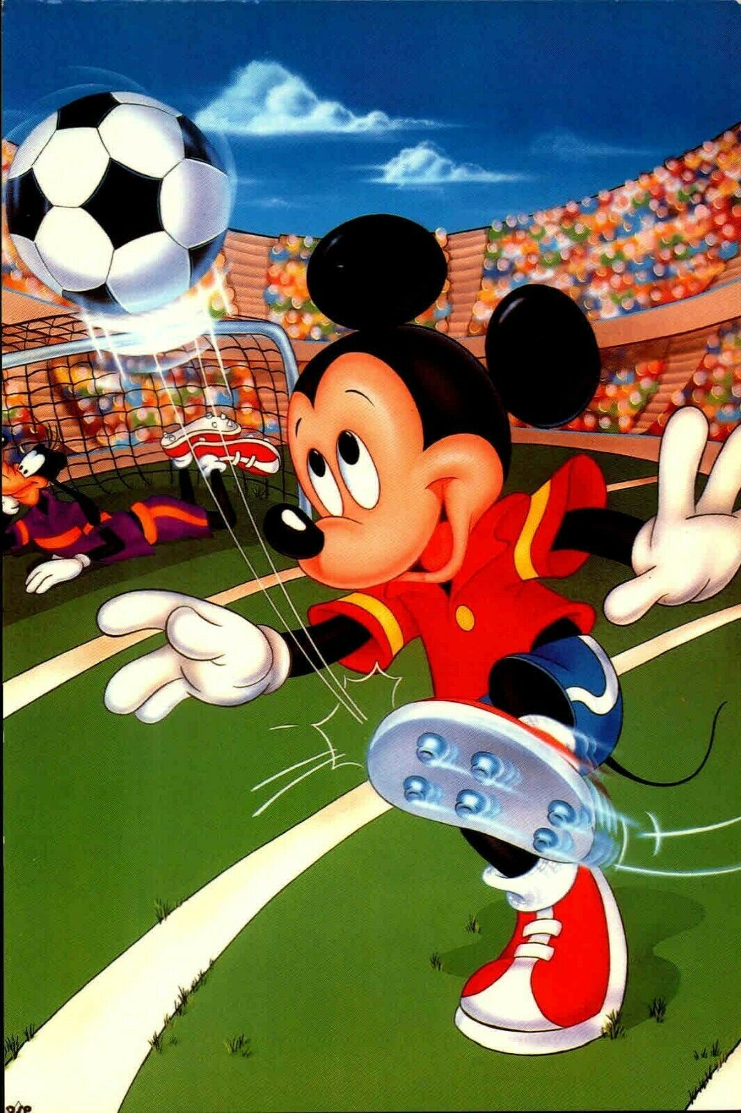 Mickey Mouse Playing Soccer Vintage Postcard Continental PC394 | Other ...