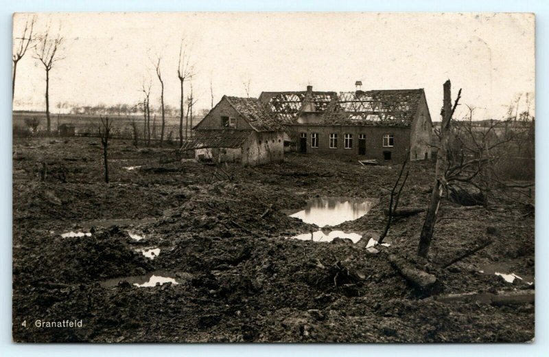 1910s Granatfeld Germany Bombed Farm House Destroyed by War Real Photo ...