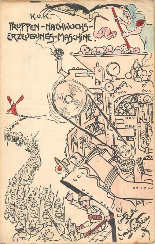 WWI military caricature satire artist Rud. Kristey new generation ...