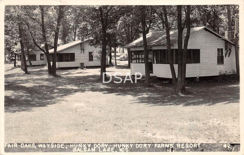 Wisconsin WI RPPC Postcard 1947 BALSAM LAKE Fair Oaks Wayside HUNKY ...