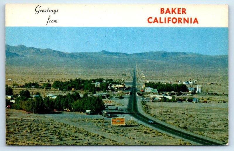 2 Postcards BAKER, California CA ~ HIGHWAY 91 Approach - San Bernardino ...