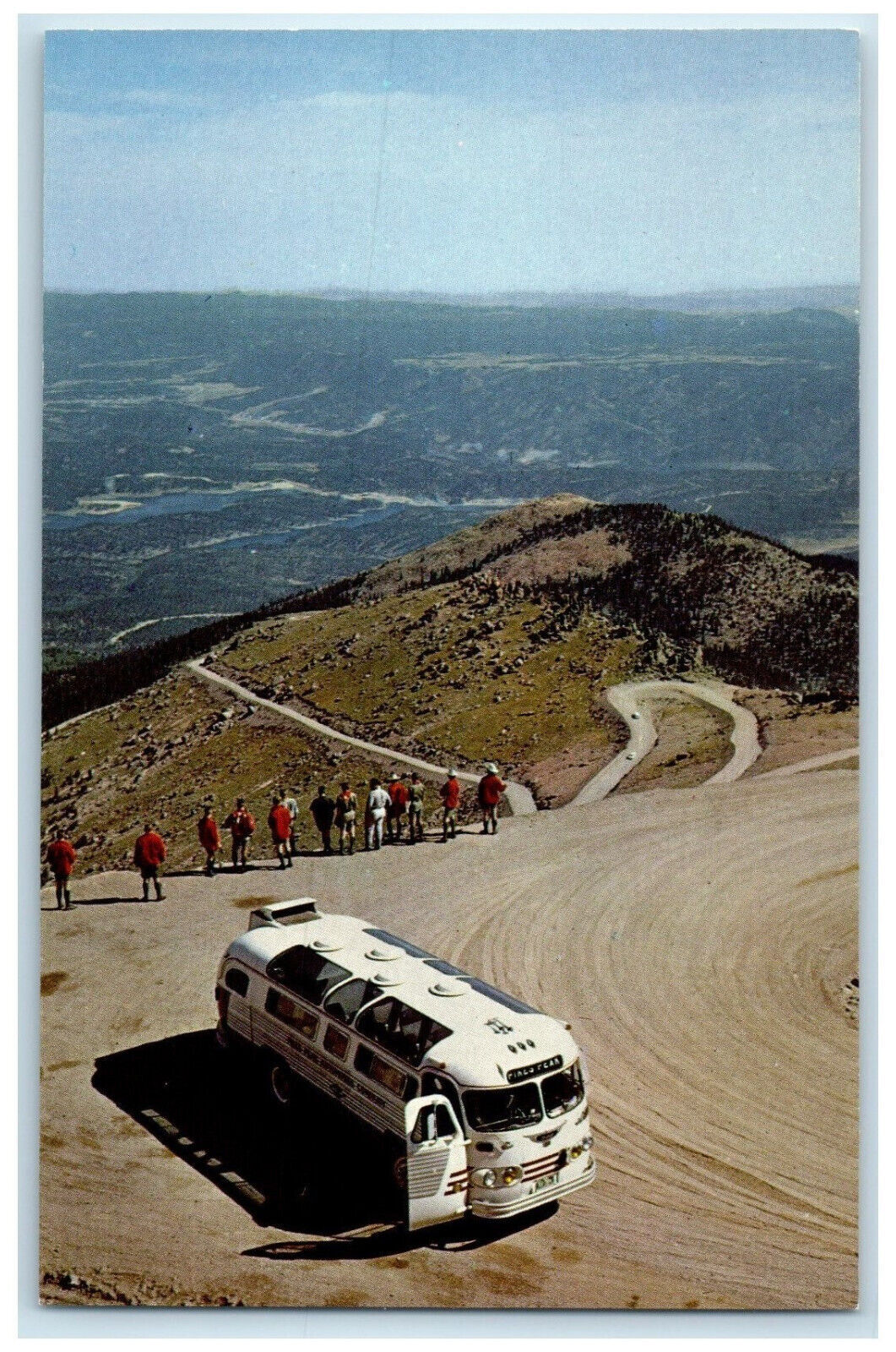 1967 Tour Bus Stop at Lookout Point Pikes Peak Highway Colorado CO ...