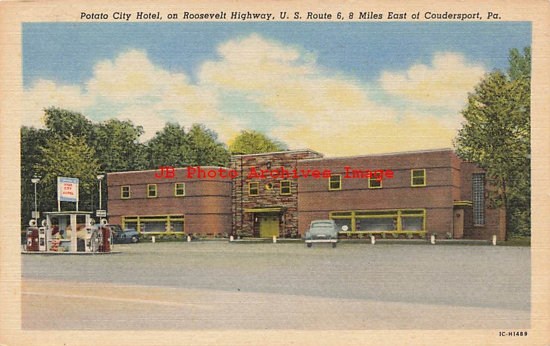 PA, Coudersport, Pennsylvania, Potato City Hotel, Gas Station ...