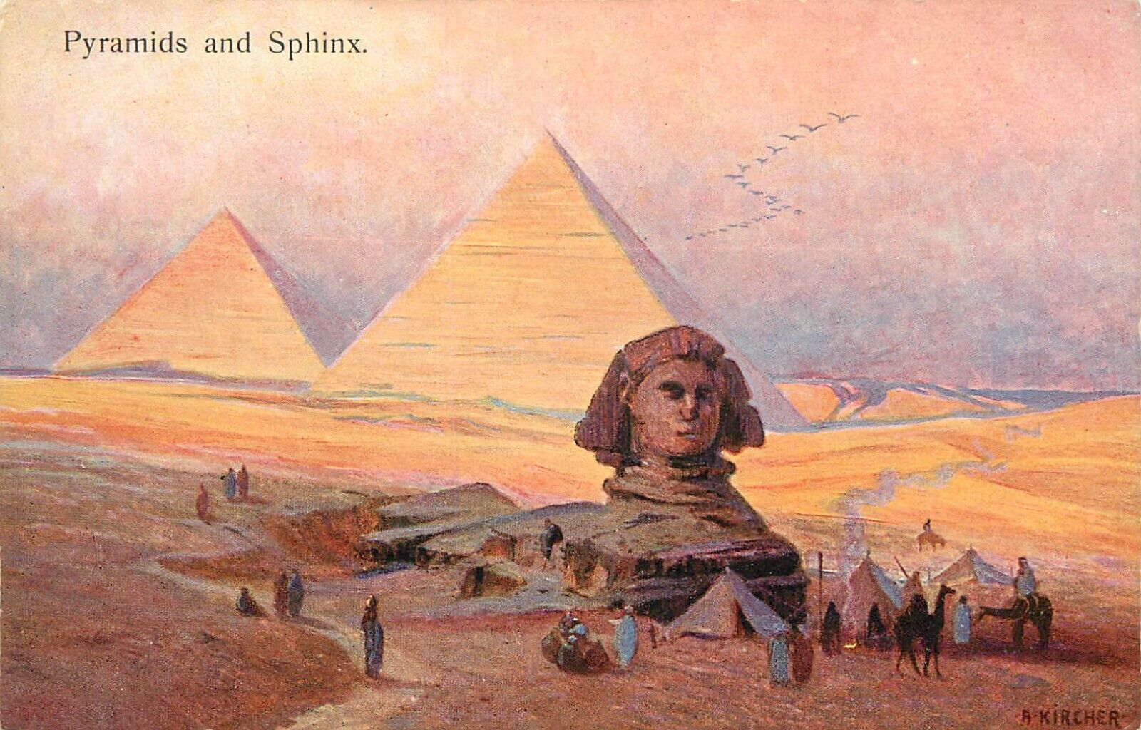 Egypt Cairo Pyramids and Sphynx artist A. Kircher | Africa - Egypt ...
