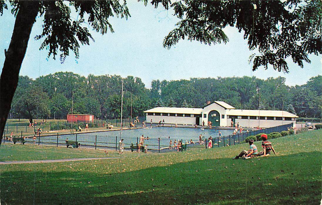 Public Swimming Pool Bathers Thornden Park Syracuse NY Chrome VTG P152 ...