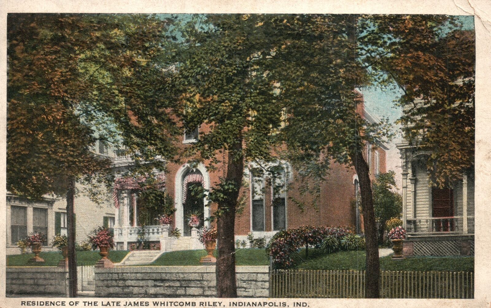 Vintage Postcard 1924 Residence Of The Late James Whitcomb Riley ...