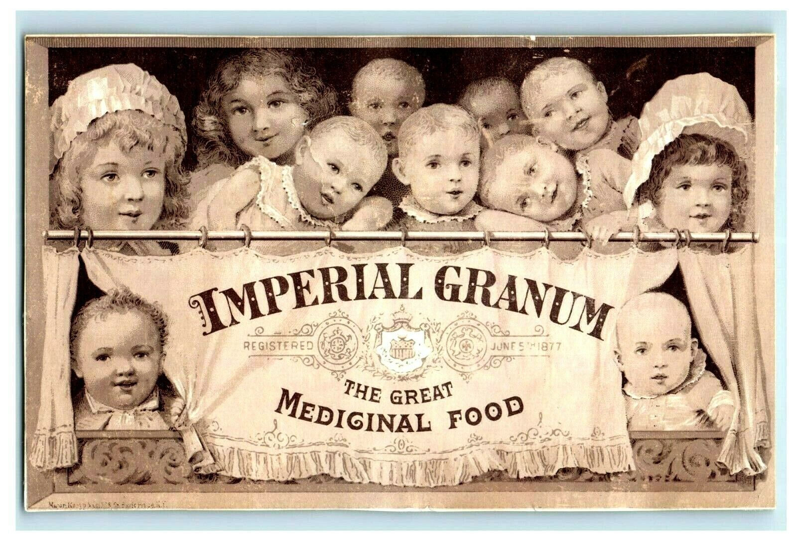 1880's Imperial Granum Medicinal Food Adorable Babies In Store Window ...