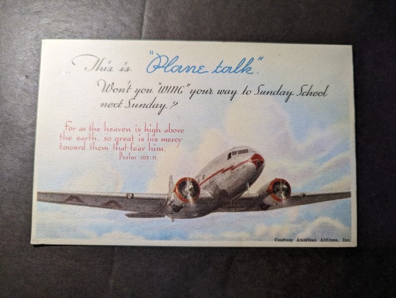 Mint USA Aviation Postcard Plane Talk Puns Jokes American Airlines ...