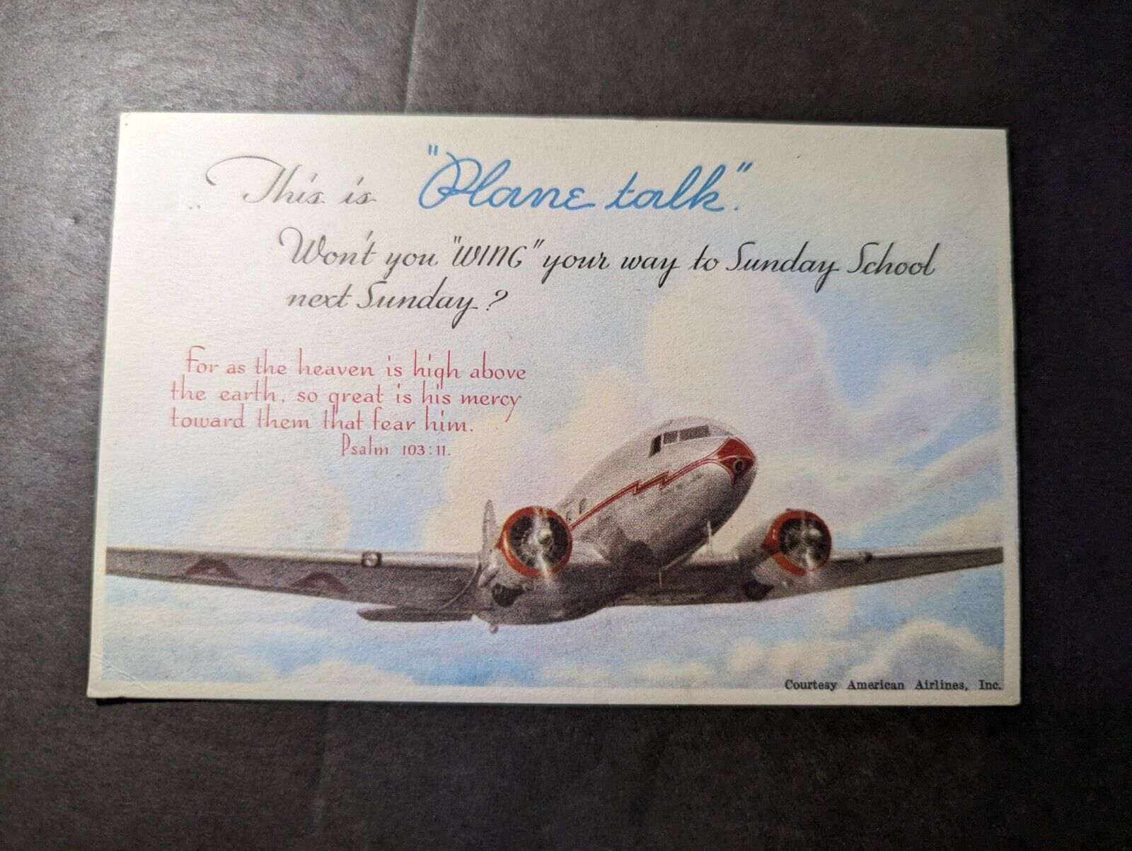 Mint USA Aviation Postcard Plane Talk Puns Jokes American Airlines ...
