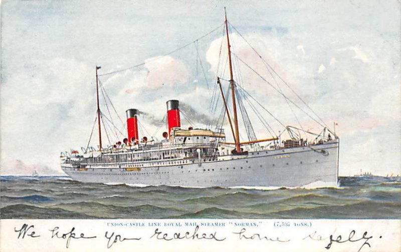 SS Norman Union Castle Line Writing on back, missing stamp | Topics ...