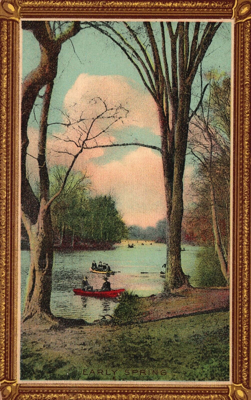 Vintage Postcard 1909 Early Spring Boating River Scene Water Adventure ...