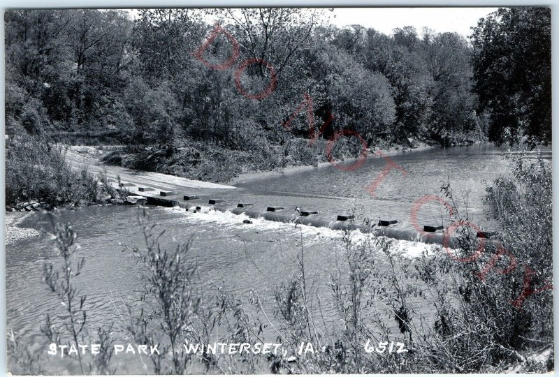 c1950s Winterset, IA RPPC Pammel State Park Middle River Dam Real Photo ...