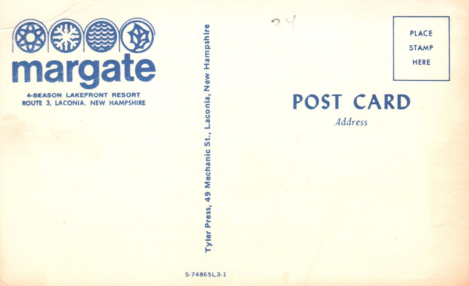 Vintage Postcard Margate Season Lakefront Resort Route 3 Laconia New ...