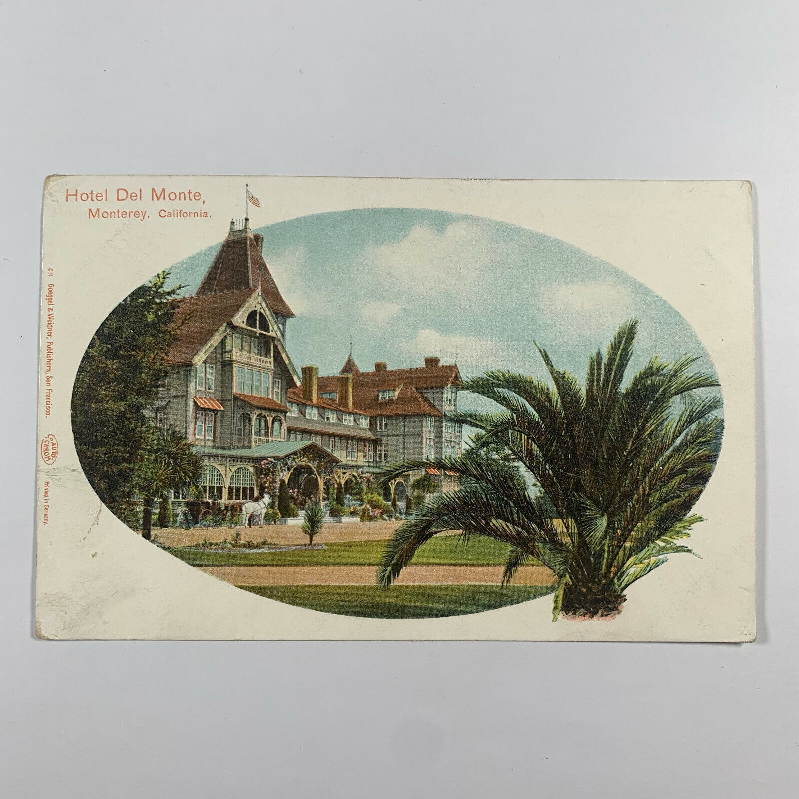 Postcard California Monterey CA Hotel Del Monte Herrmann Hall Undivided ...