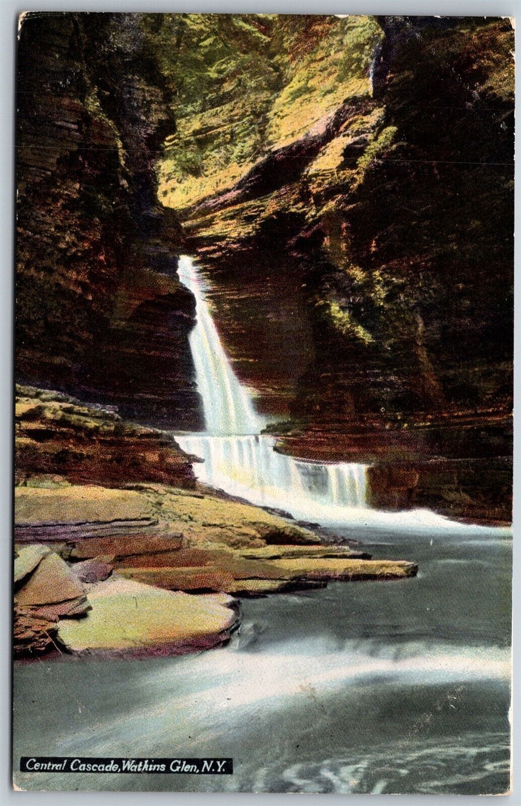 Vtg Watkins Glen New York NY Central Cascade Waterfall 1910s View Old ...