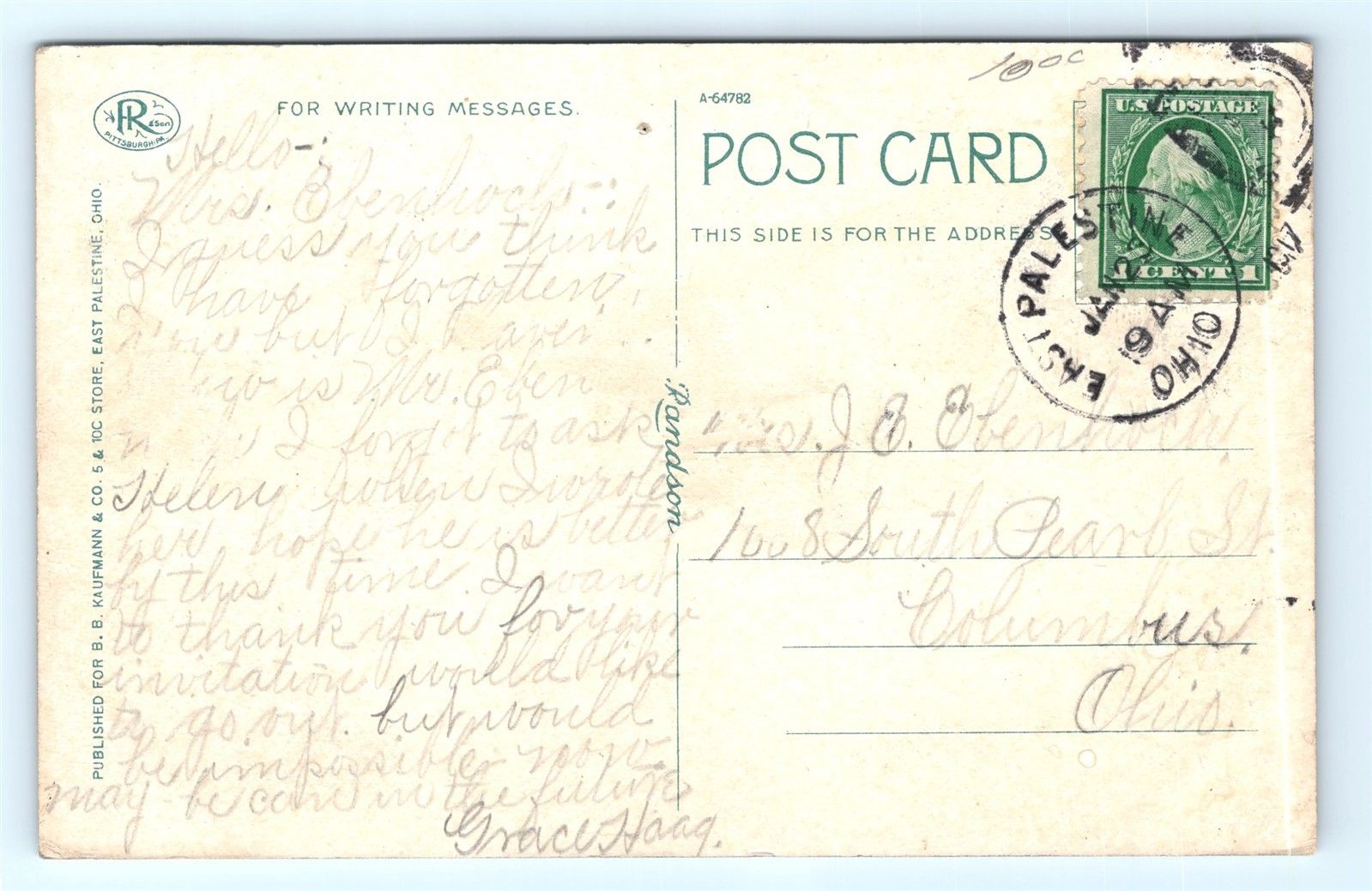 Postcard OH East Palestine The W.S. George Pottery Company Airview of ...