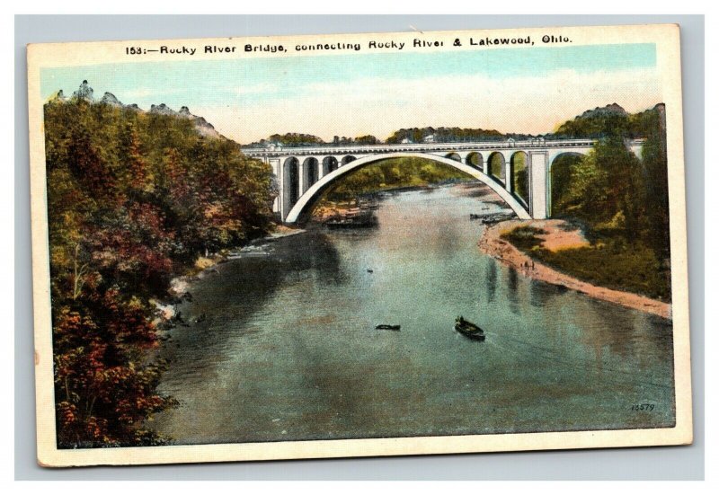 Vintage 1910's Postcard Rocky River Bridge Lakewood Ohio | United ...