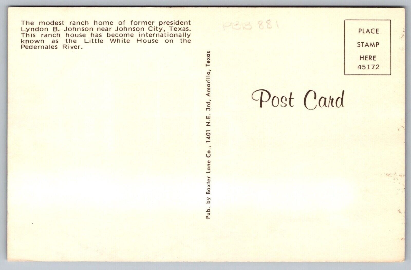 Texas Lyndon B Johnson Ranch Home Scenic Garden Front View Chrome ...