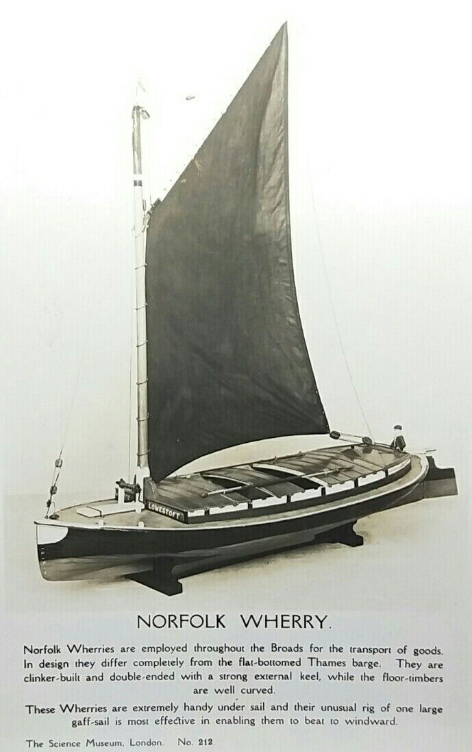 Model of A Norfolk Wherry Vintage Science Museum Boat RP Postcard ...