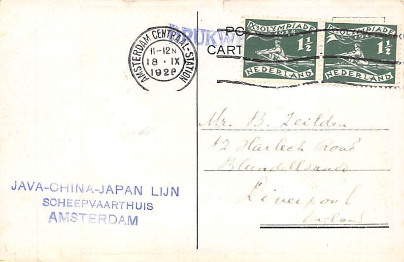 Unidentified Java China Japan Ship Line Ship | Topics - Other, Postcard ...