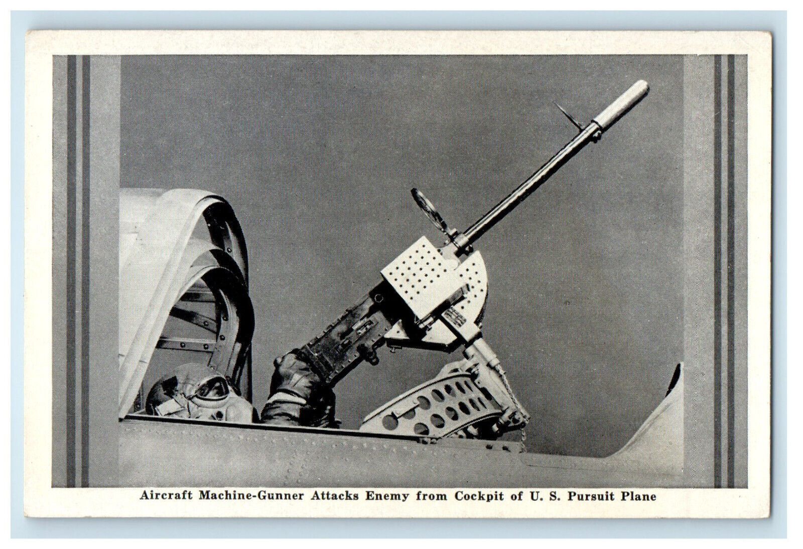 c1940s Aircraft Machine-Gunner from Cockpit of US Pursuit Plane ...