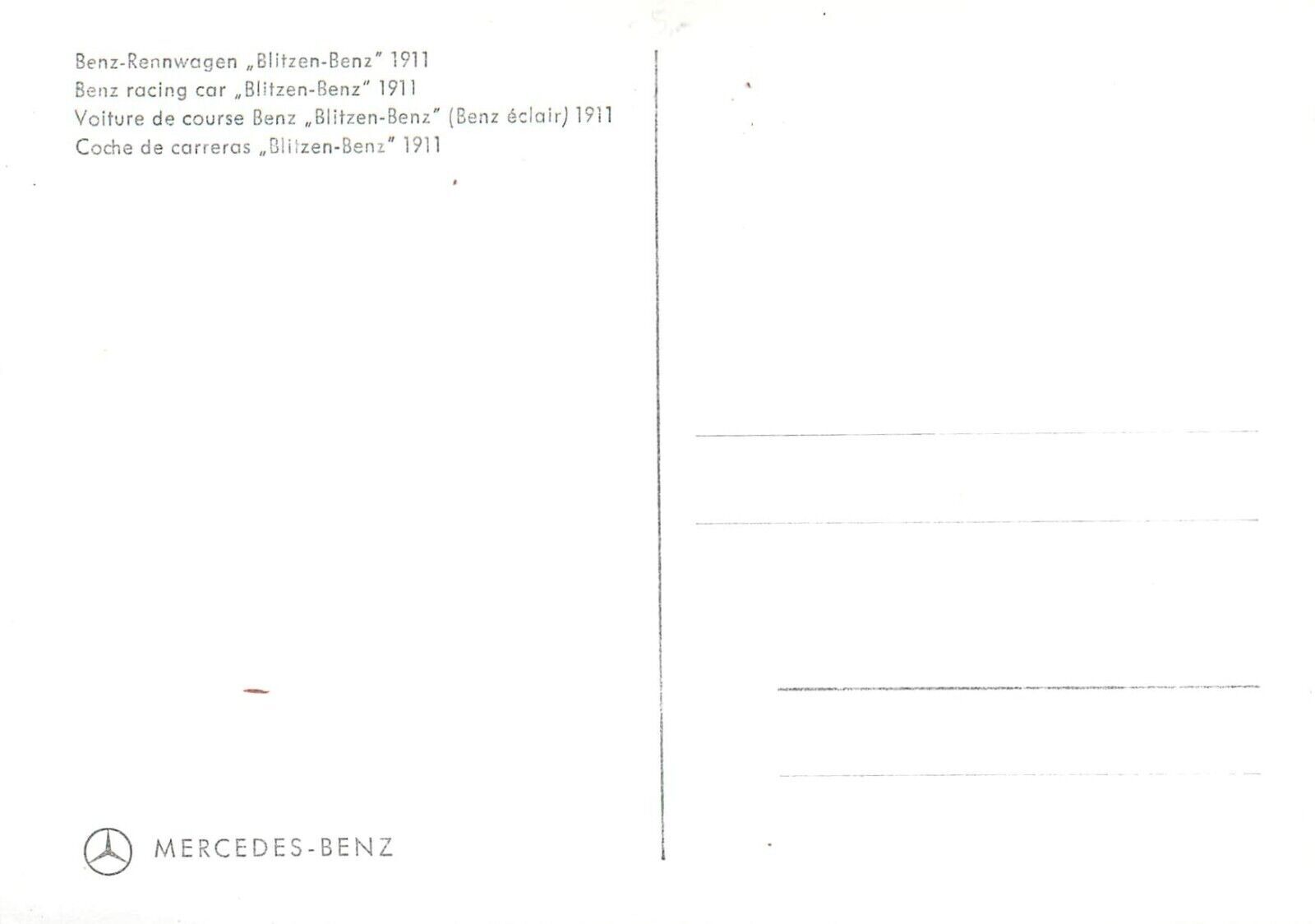 Mercedes Benz racing car " Blitzen-Benz " postcard | Other / Unsorted ...