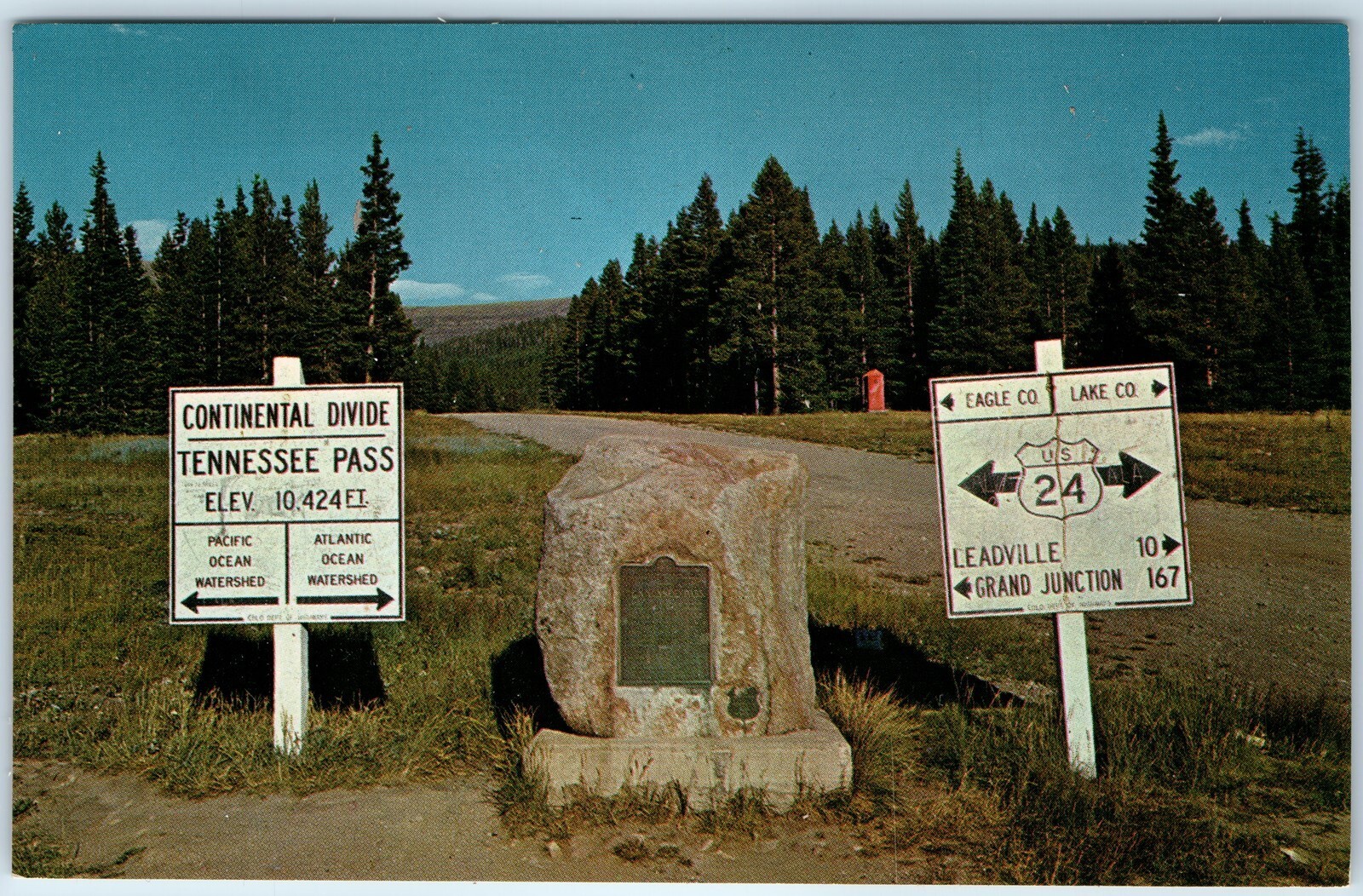 c1940s Tennessee Pass CO Continental Divide Highway 24 Sign Mountain ...