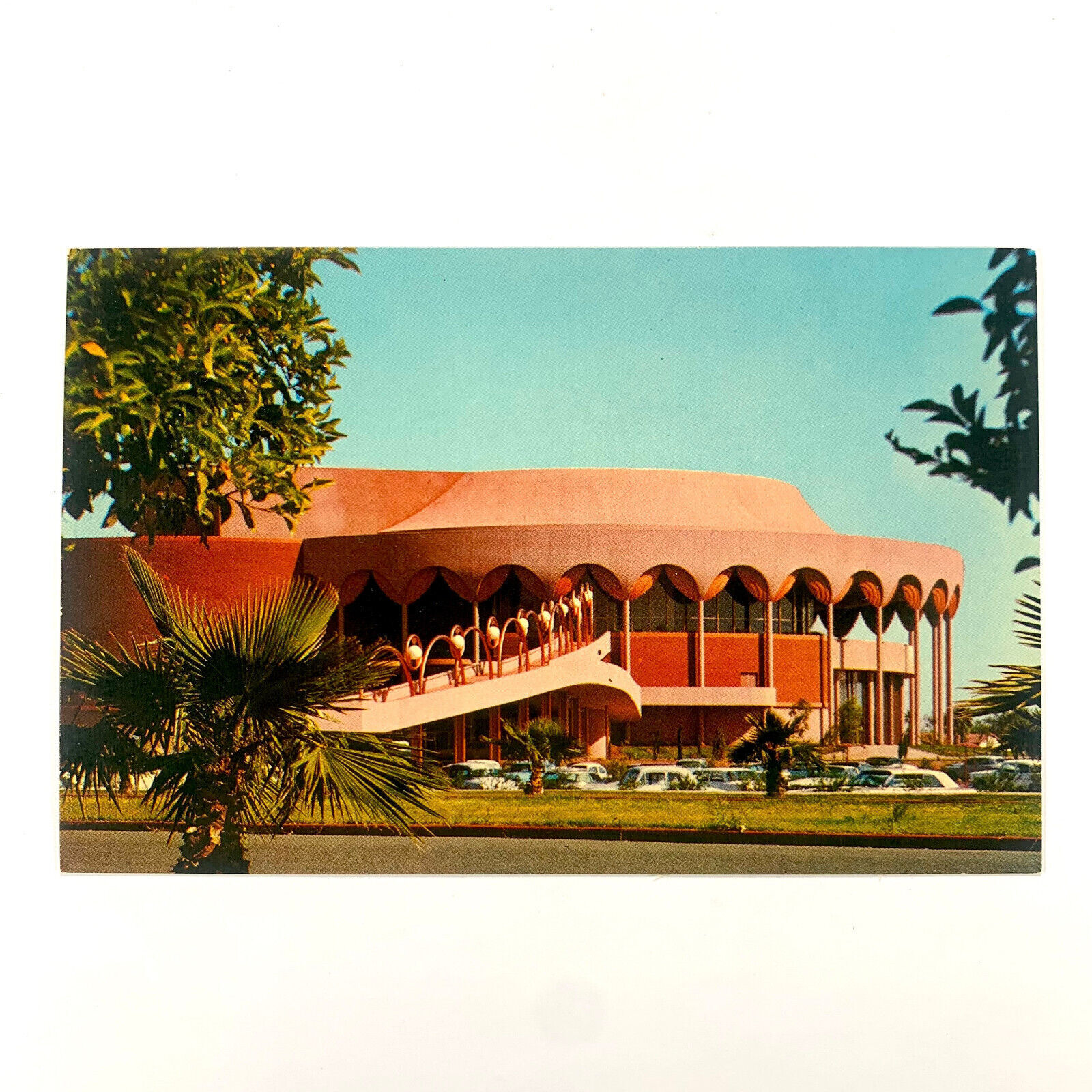 Postcard Arizona Tempe AZ Grady Grammage Stadium Frank Lloyd Wright MCM ...