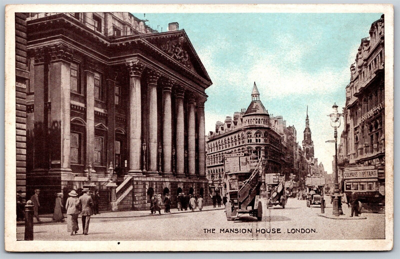 Vtg London England UK Mansion House Old Buses 1910s Street View ...