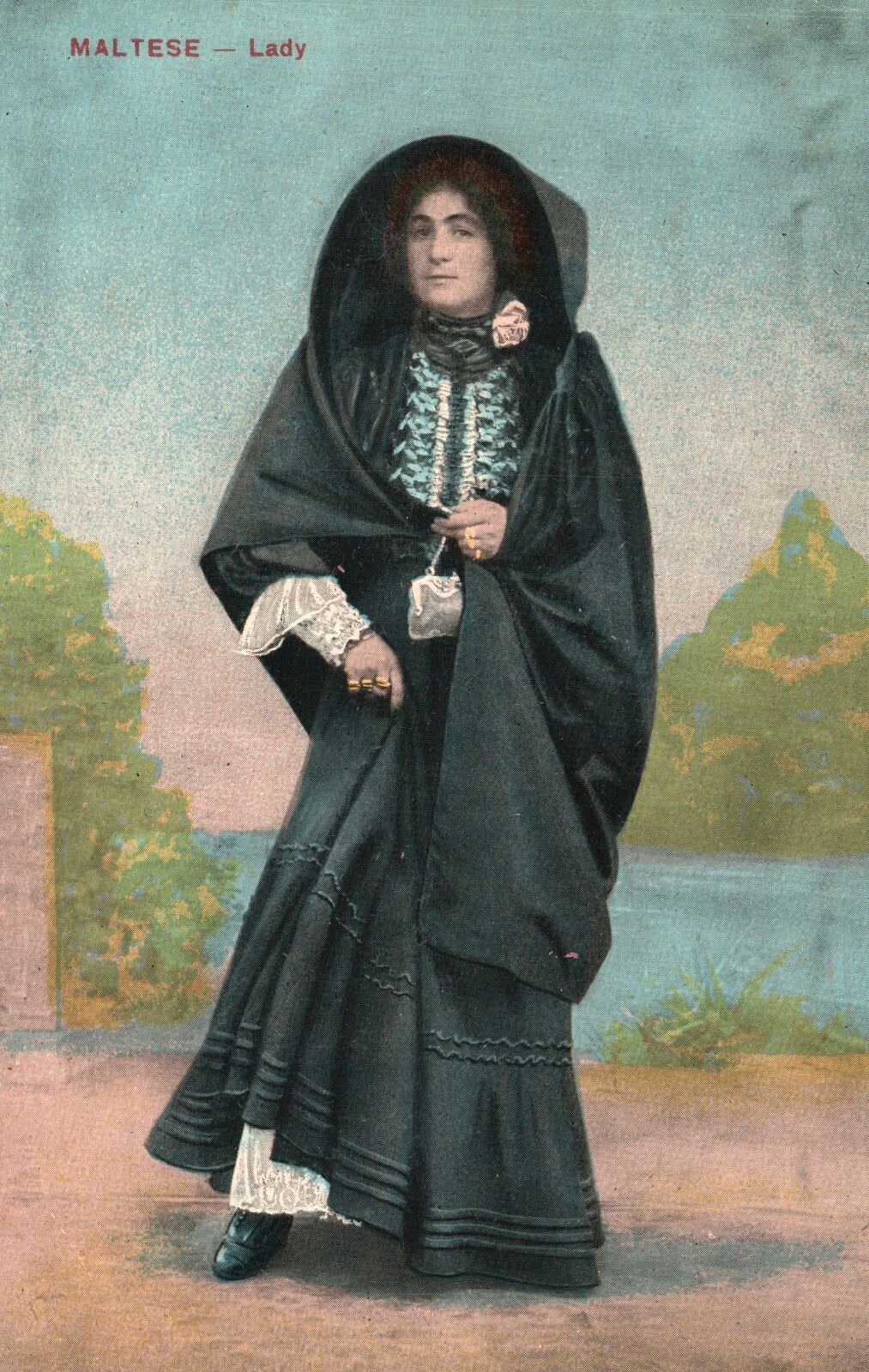 Vintage Postcard 1910's Maltese Lady Woman with Faldetta Malta | Europe ...
