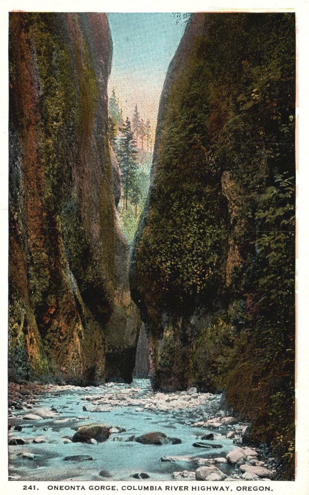 Vintage Postcard Oneonta Gorge Creek Through Cliff Columbia River ...
