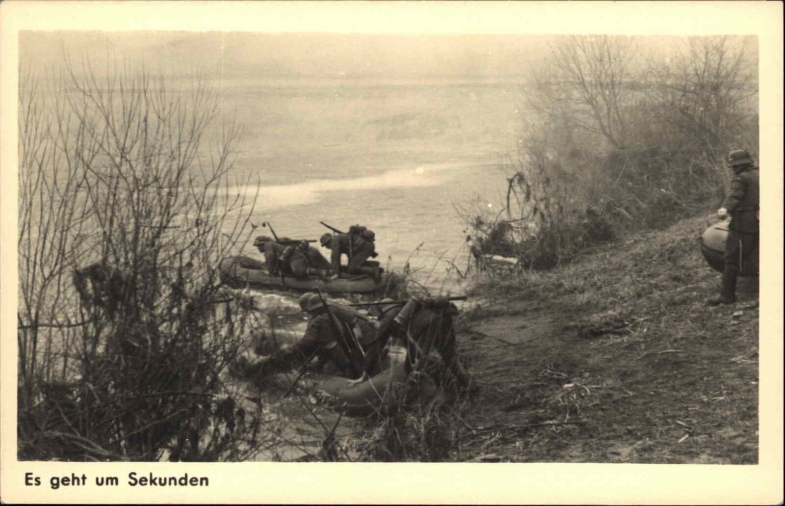 WWI GERMAN PROPAGANDA PC Soldiers Rafts INVASION WEHRMACHT Third Reich ...