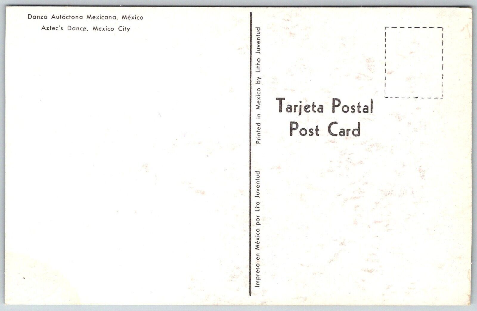 Mexico City Mexico 1950s Postcard Aztec's Dance Danza Autocana Mexicana ...