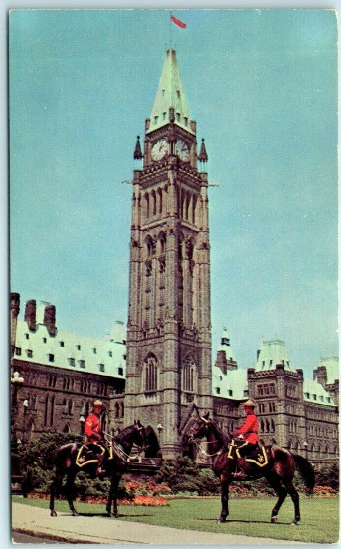 Postcard Royal Canadian Mounted Police - Peace Tower - Ottawa, Ontario ...