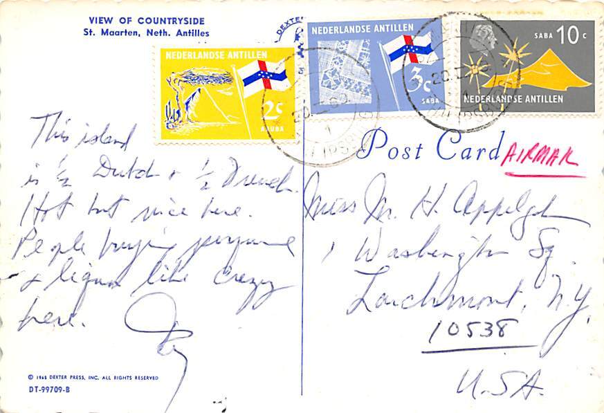 View of Countryside Netherlands Antilles St Maarten Postcard | Topics ...