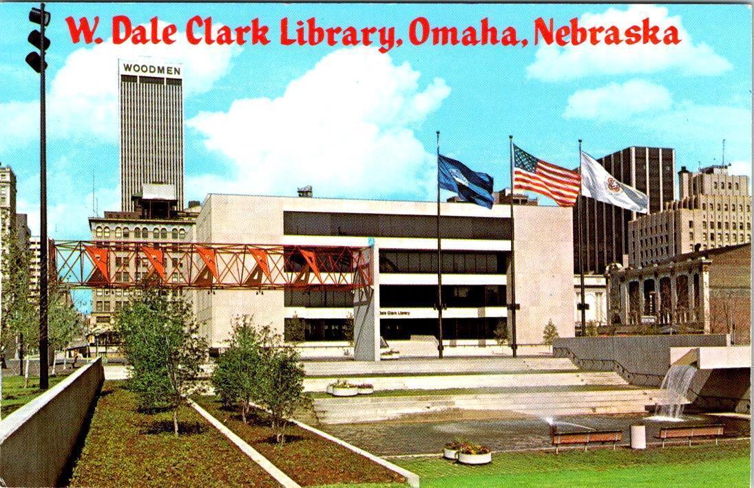 Omaha, NE Nebraska W. DALE CLARK LIBRARY Central Park Mall 1975 Chrome ...