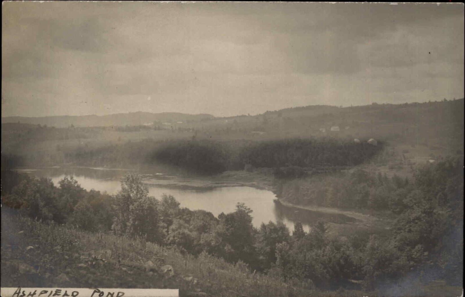 Ashfield Pond Massachusetts MA Bird's Eye View Real Photo c1910 Vintage ...
