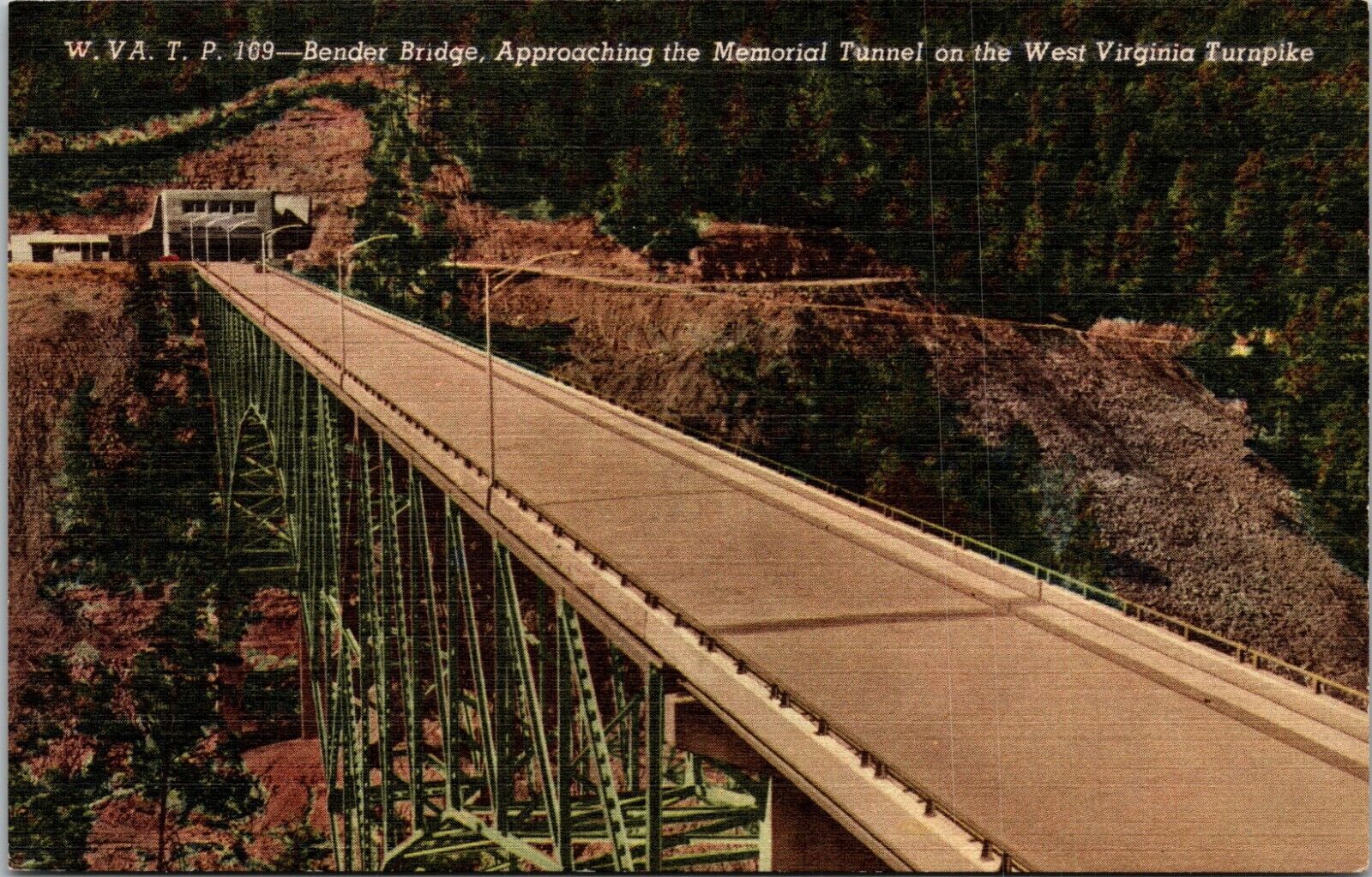 Bender Bridge Memorial Tunnel Turnpike West Virginia Postcard | United ...