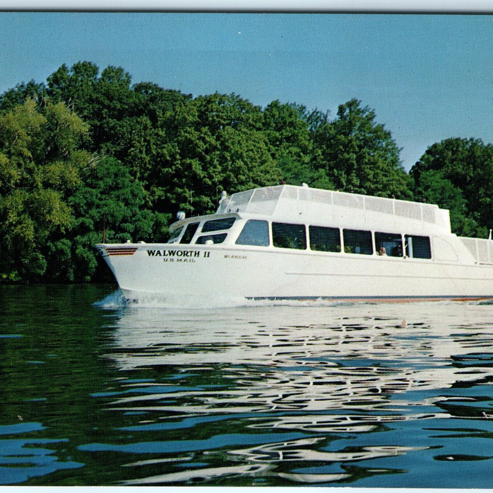 c1960s Lake Geneva, WI US Mail Boat Walworth II USPS Ship Chrome PC ...