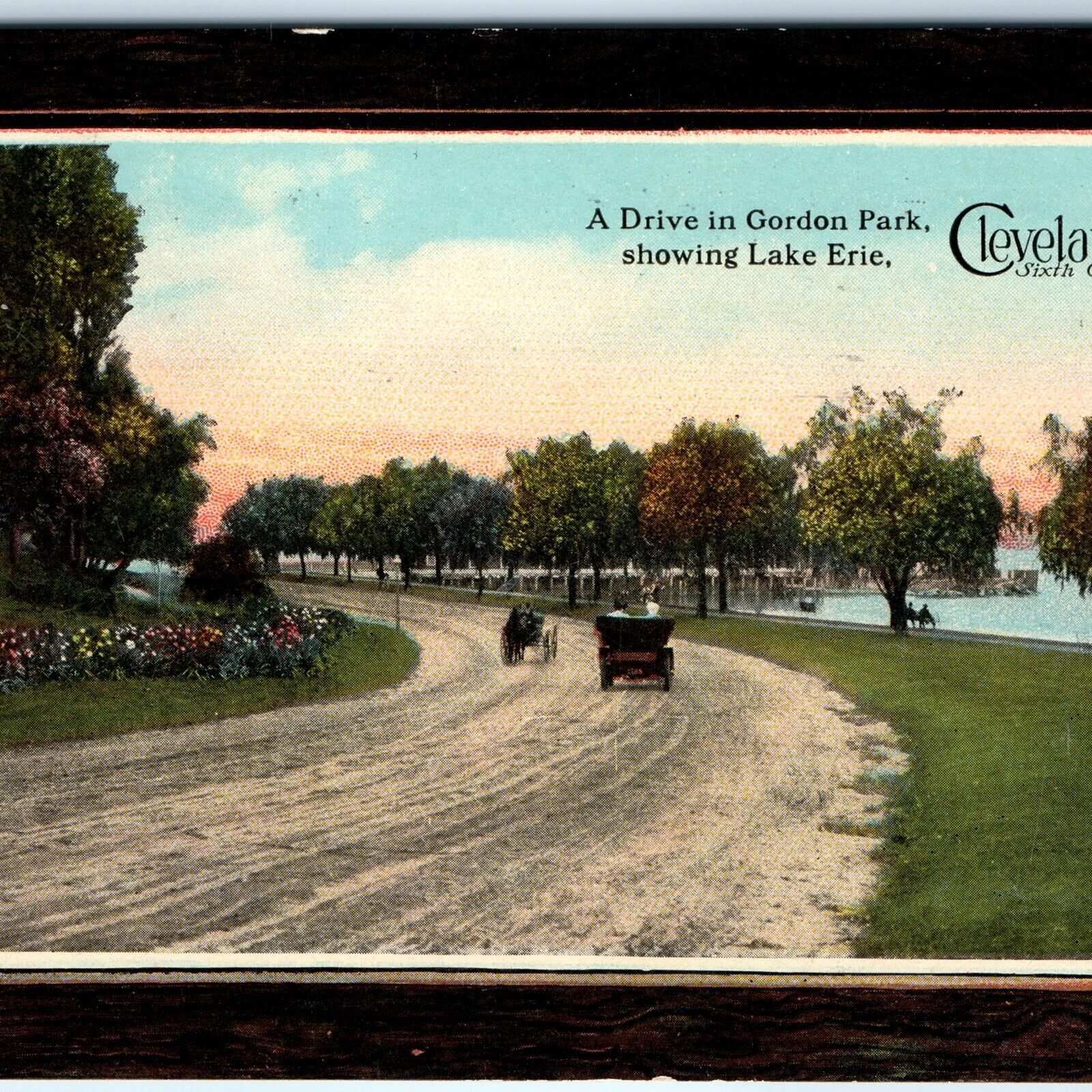 c1910s Cleveland, OH A Drive in Gordon Park Lake Erie PC Sixth City ...