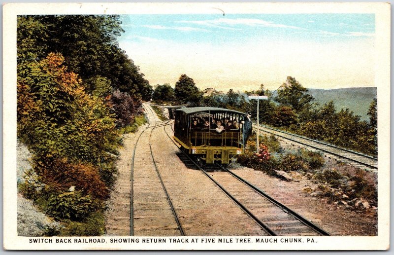 Switch Back Railroad Showing Return Track Five Mile Tree Mauch Chunk PA ...