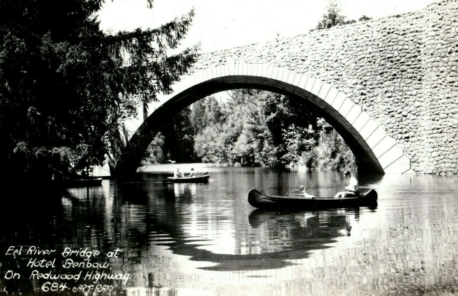 RPPC Boats, Eel River Bridge, Hotel Benbow, CA. Vintage Postcard P120 ...