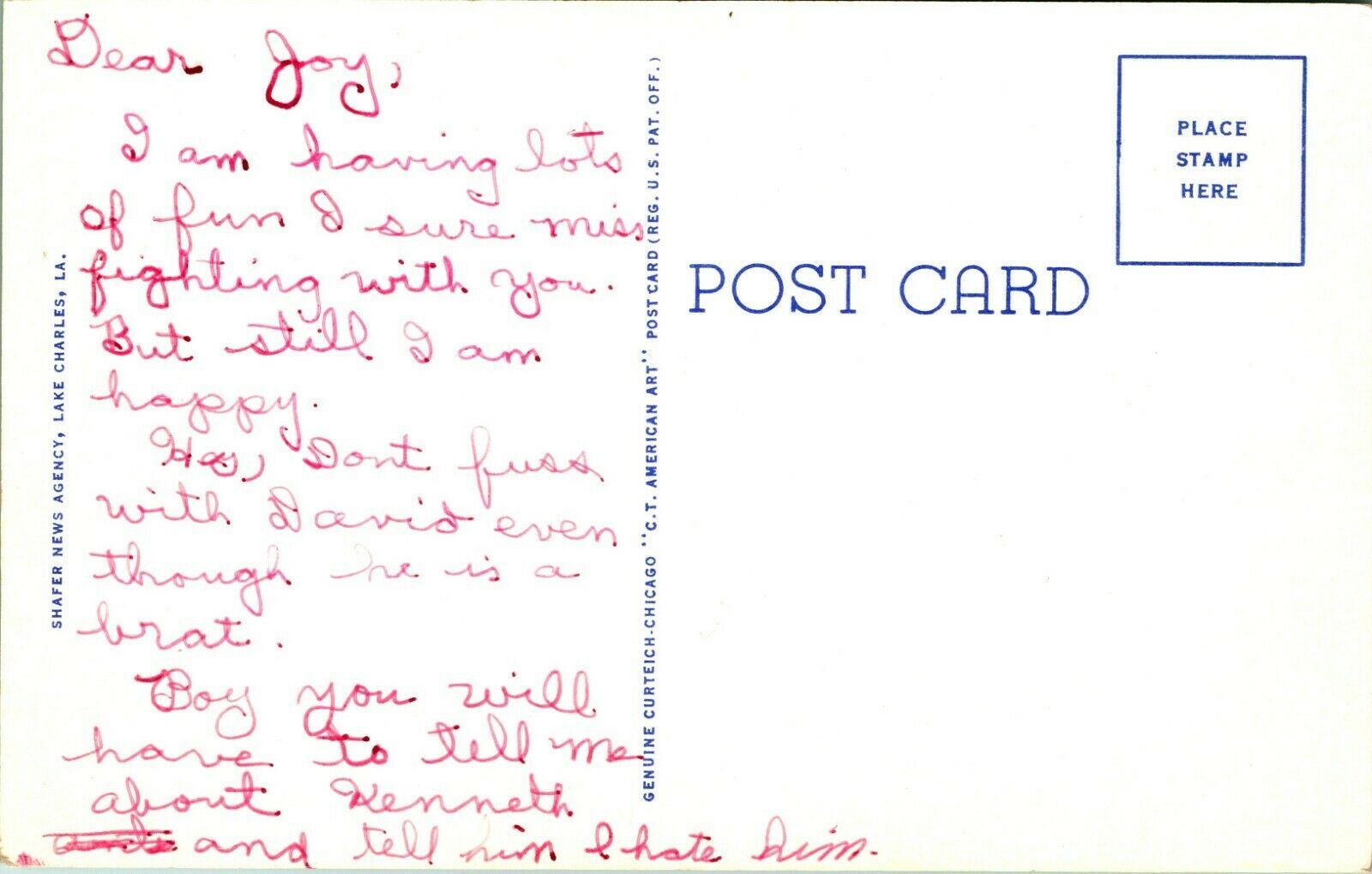 Ryan Street View Woolworth's Sears Lake Charles LA UNP Chrome Postcard ...