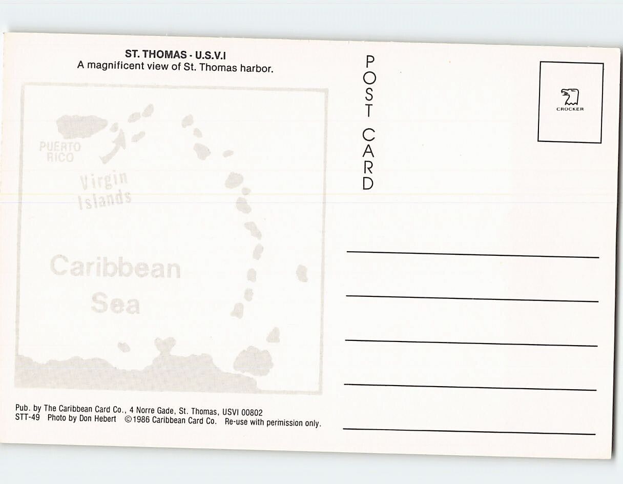 Postcard A magnificent view of St. Thomas harbor, St. Thomas, Virgin ...