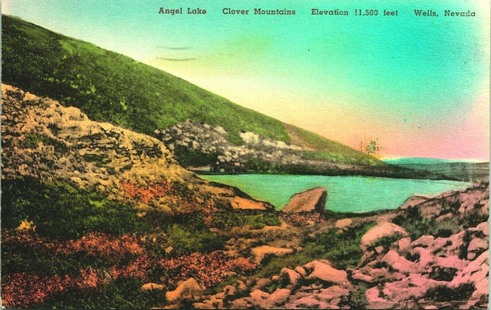 Angel Lake Clover Mountains Wells Nevada NV 1972 Vtg Postcard Allen ...