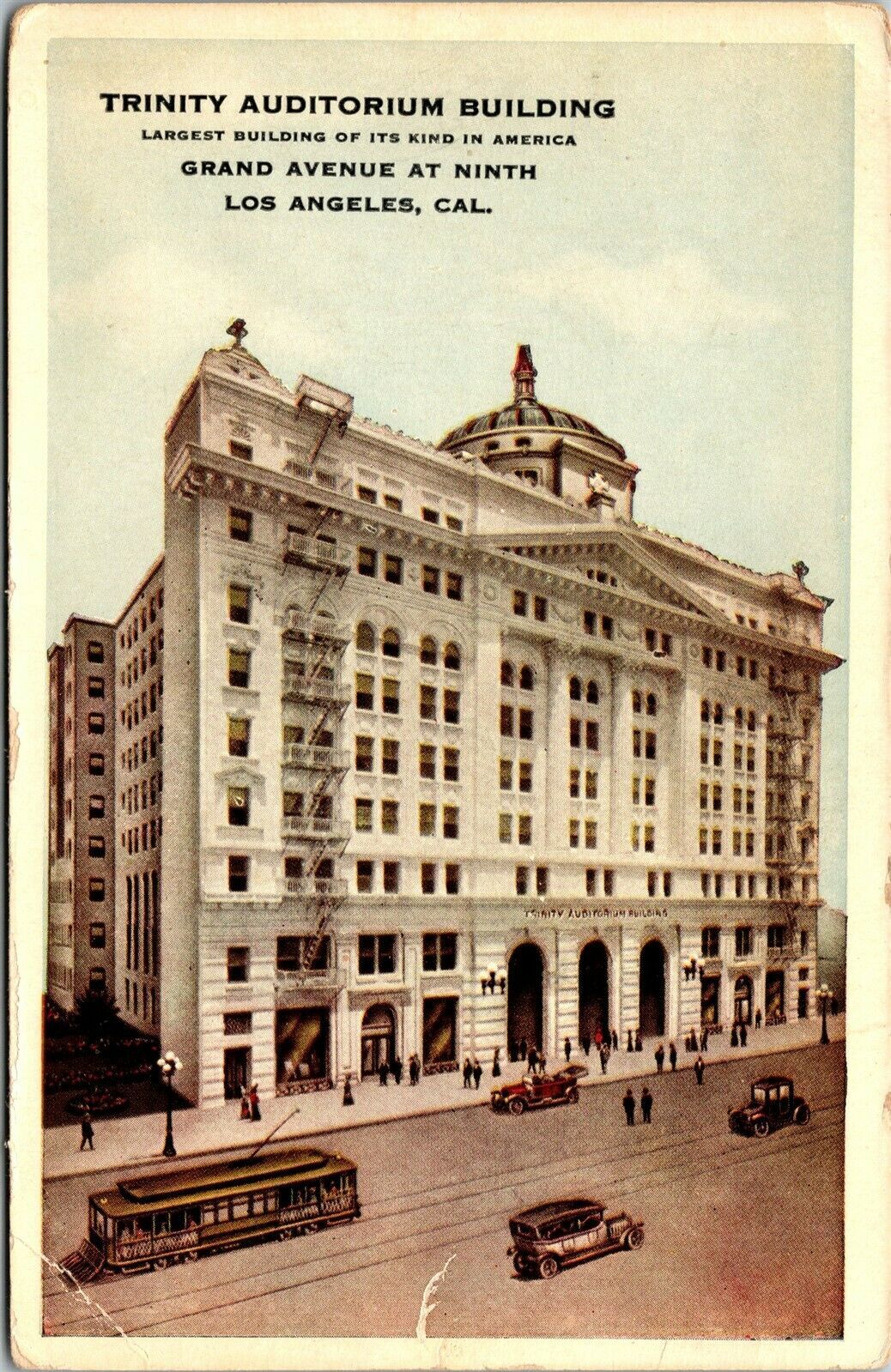 Vtg Los Angeles California CA Trinity Auditorium Building 1920s ...