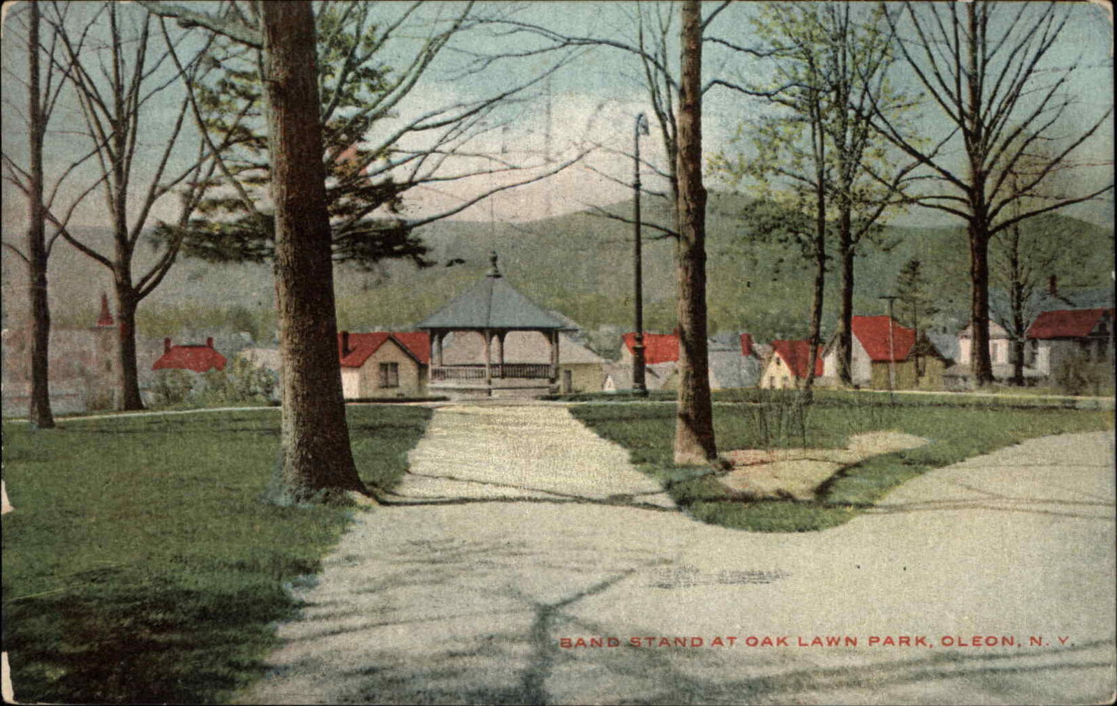 Olean New York NY Oak Lawn Park Band Stand c1910 Vintage Postcard ...