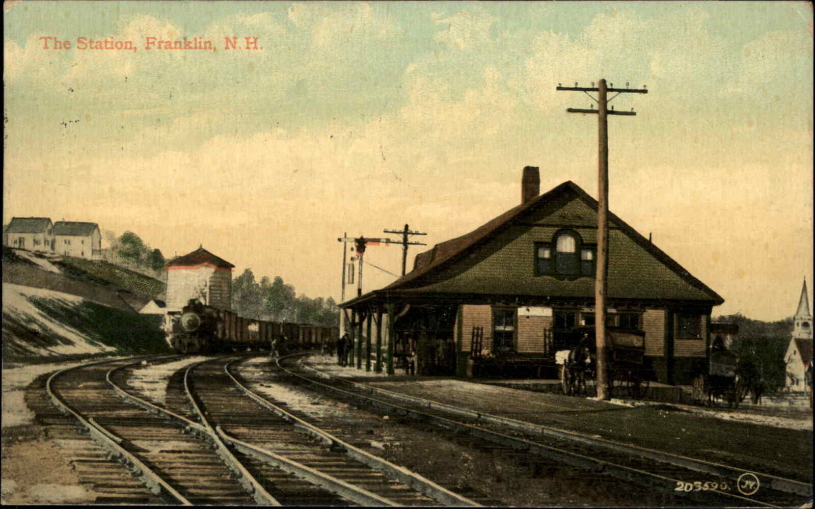 Franklin New Hampshire NH Train at Station Depot c1900s-20s Postcard ...