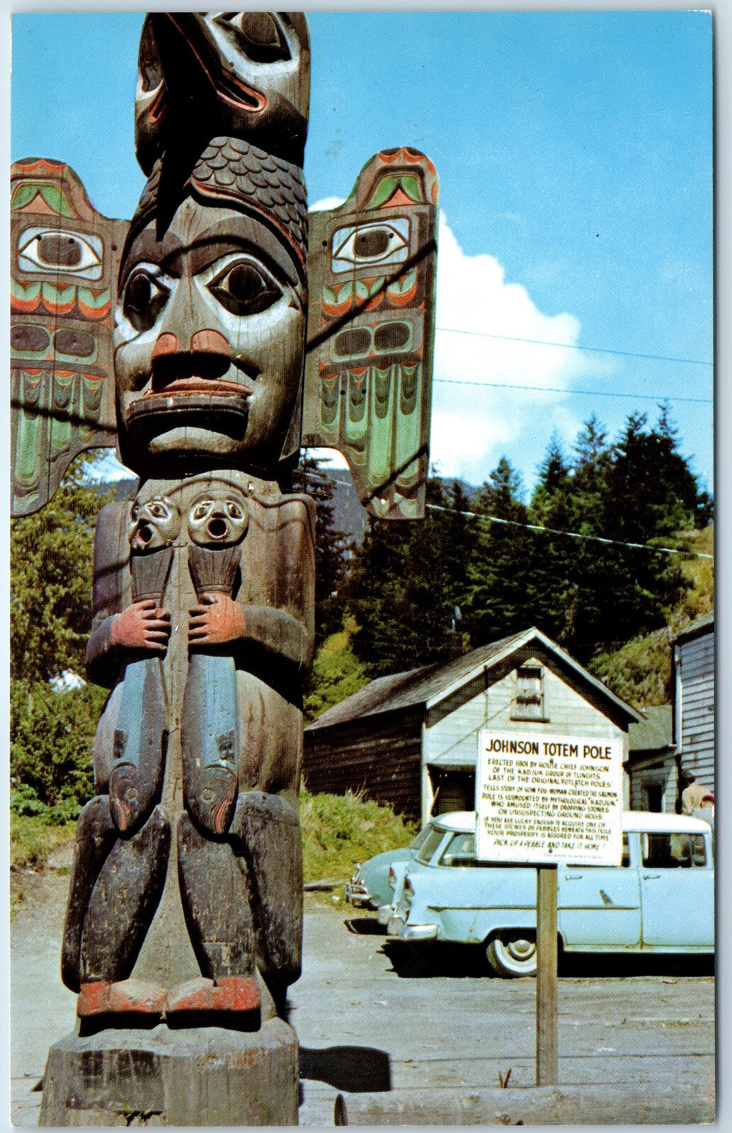 c1960s Ketchikan, AK Johnson Totem Pole Last Potlatch Chrome Postcard ...