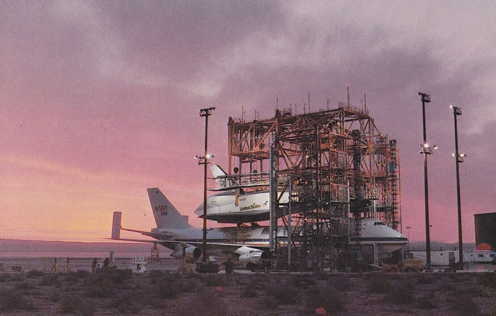 Space Shuttle Orbiter Enterprise-setting atop its 747 Carrier, 1950 ...